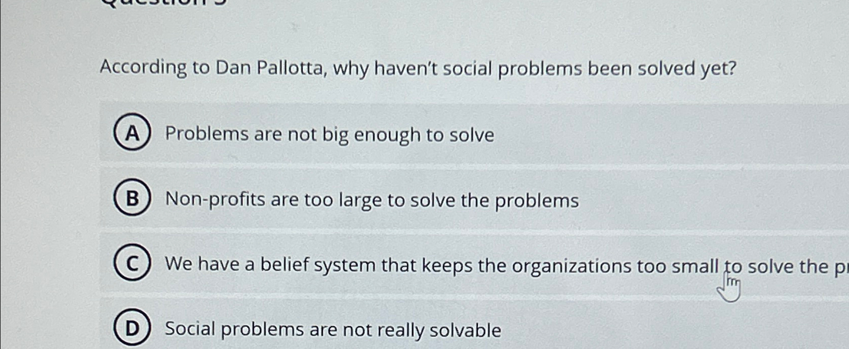 Solved According to Dan Pallotta, why haven't social | Chegg.com Solved According to Dan Pallotta, why haven't social | Chegg.com
