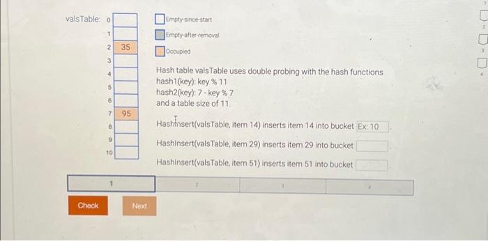 Solved vals Table: o Check 2 3 4 5 6 7 8 9 10 35 95 Next | Chegg.com
