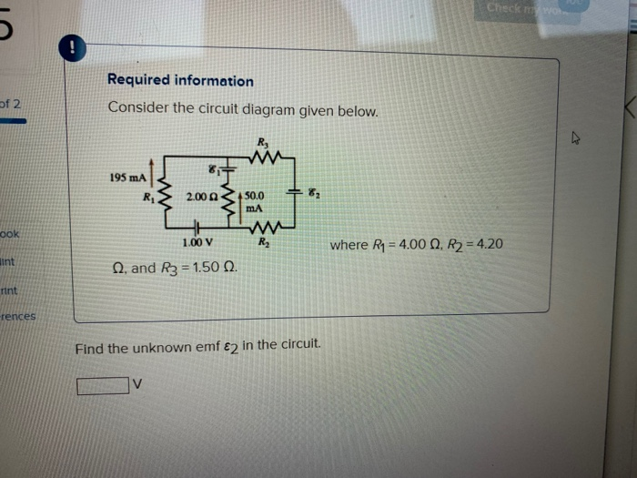 Solved Check m ore Required information Consider the circuit | Chegg.com Solved Check m ore Required information Consider the circuit | Chegg.com