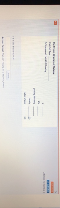 Solved B used The Crystal Structure of Platinum Unit Cell | Chegg.com