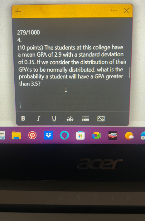 Solved The students at this college have a mean GPA of 2.9 | Chegg.com