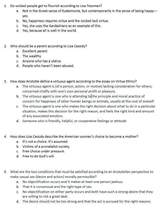 1. Do wicked people get to flourish according to Lisa | Chegg.com