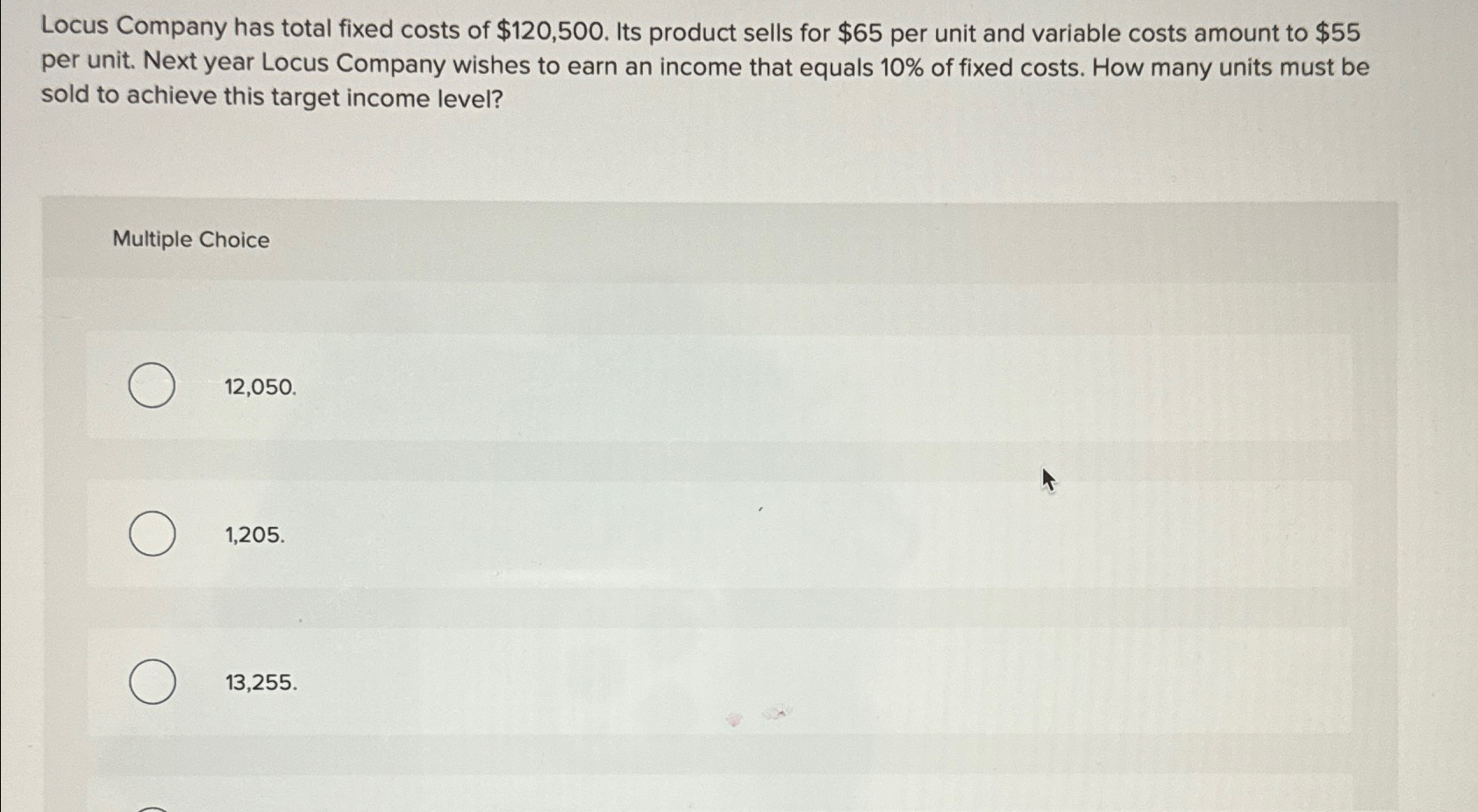 Solved Locus Company has total fixed costs of $120,500. ﻿Its | Chegg.com