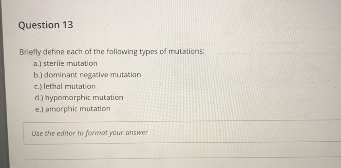 Solved Question 13 Briefly define each of the following | Chegg.com