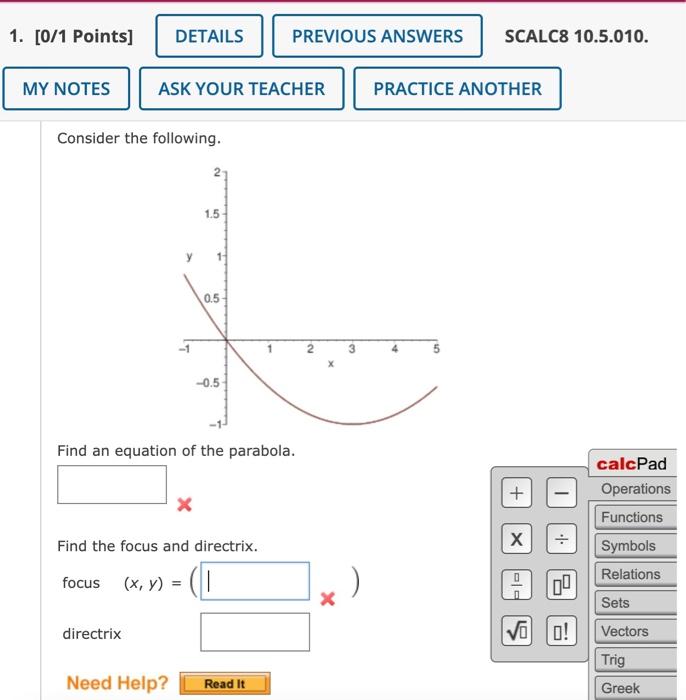 Solved Consider the following. Find an equation of the | Chegg.com