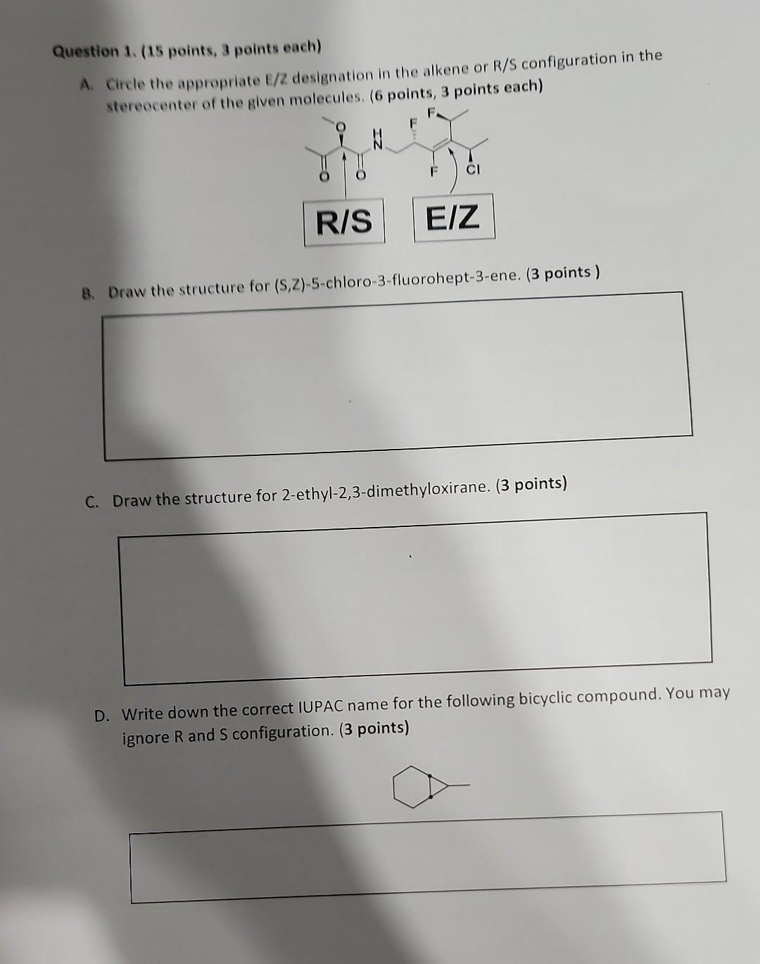 Solved Question 1. (15 points, 3 points each) A. Circle the | Chegg.com Solved Question 1. (15 points, 3 points each) A. Circle the | Chegg.com