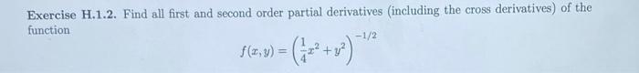 Solved Exercise H.1.2. Find all first and second order | Chegg.com