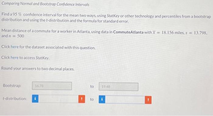 Solved Comparing Normal and Bootstrap Confidence Intervals | Chegg.com