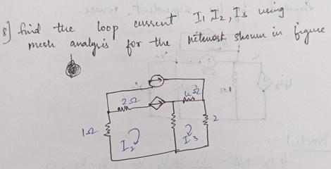 find the loop current I1,I2,I3 ﻿veing mesh analyis | Chegg.com