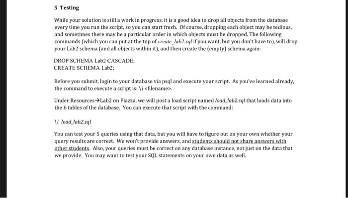 Solved 31 Create Postgresql Schema Lab2 You Will Create A 