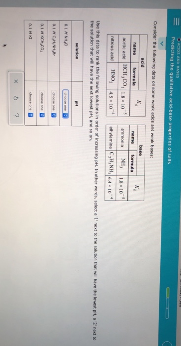 Solved: O ACIDS AND BASES Predicting The Qualitative Acid-... | Chegg.com