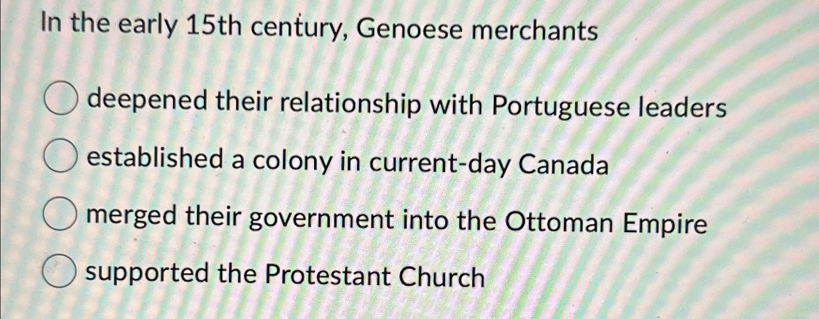 Solved In the early 15 ﻿th century, Genoese merchants | Chegg.com