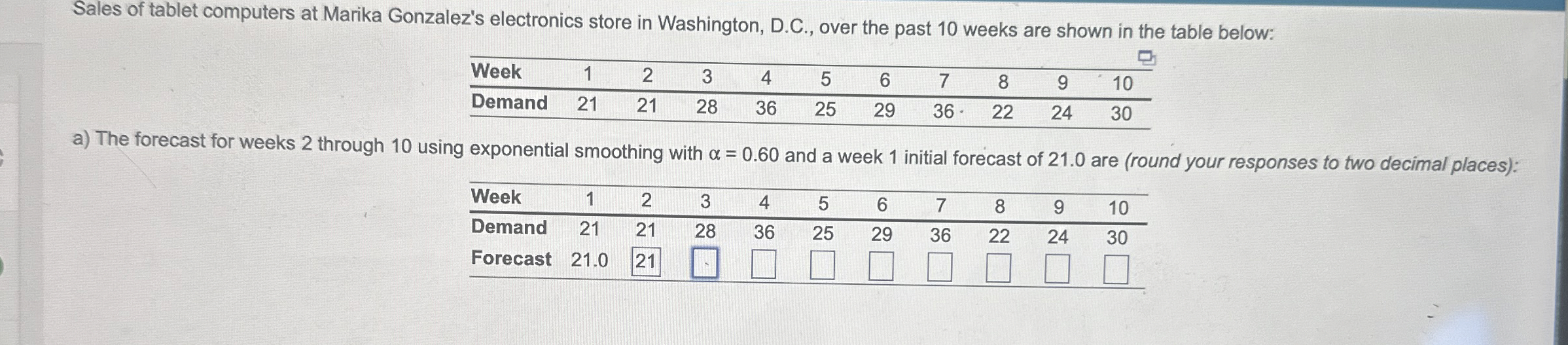 Solved Sales of tablet computers at Marika Gonzalez's | Chegg.com