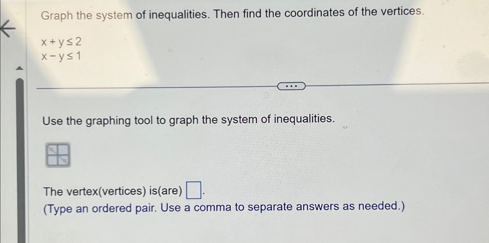 Solved Graph the system of inequalities. Then find the | Chegg.com