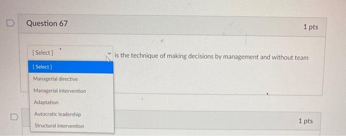 Solved Question 67 1 pts [Select is the technique of making | Chegg.com