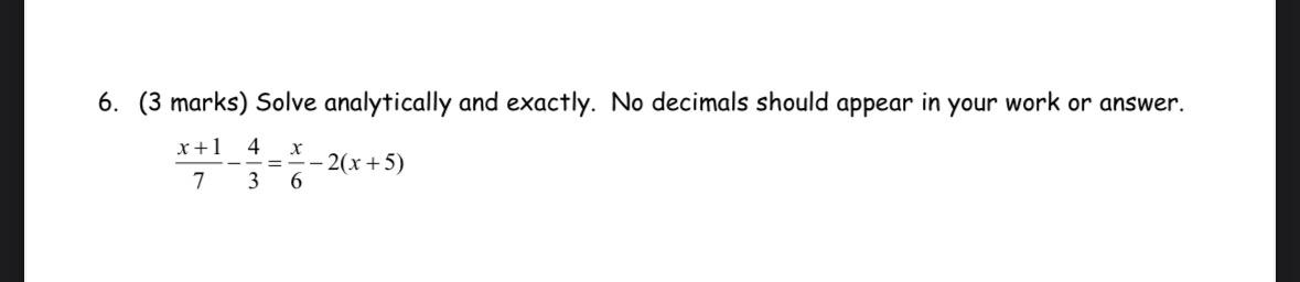 Solved (3 ﻿marks) ﻿Solve analytically and exactly. No | Chegg.com