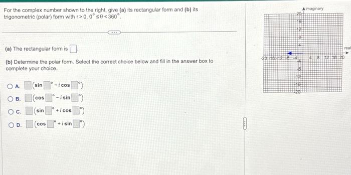 Solved For the complex number shown to the right, give (a) | Chegg.com