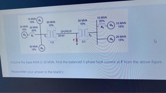 Assume the base MVA is 30 MVA. Find the balanced | Chegg.com