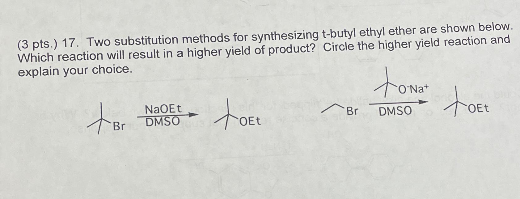 Solved 17. ﻿Two substitution methods for synthesizing | Chegg.com