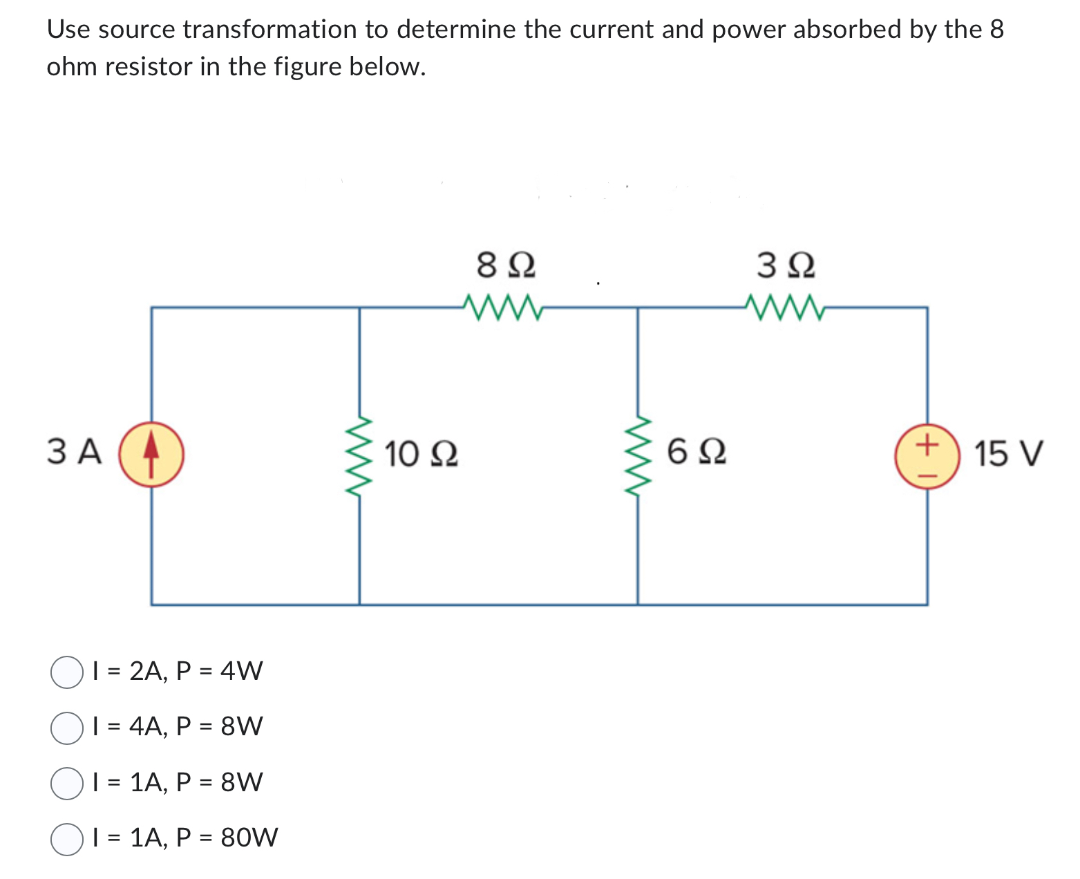 Solved Use source transformation to determine the current | Chegg.com