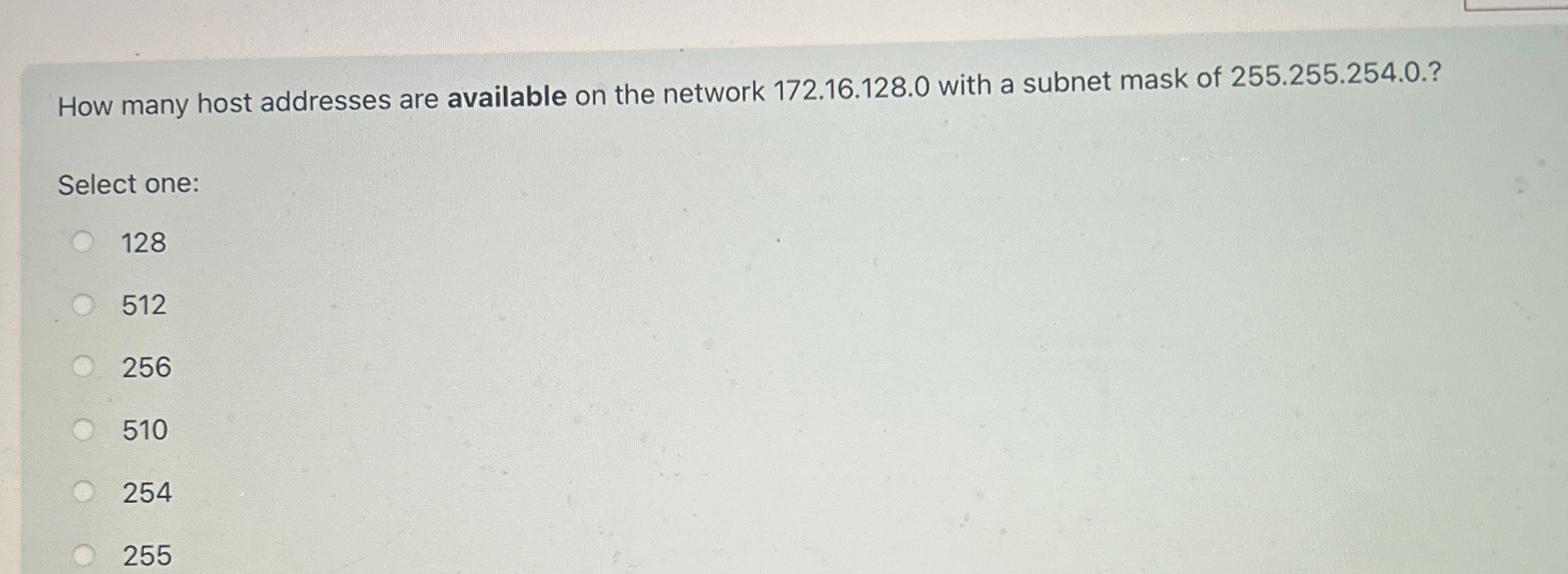Solved How many host addresses are available on the network | Chegg.com