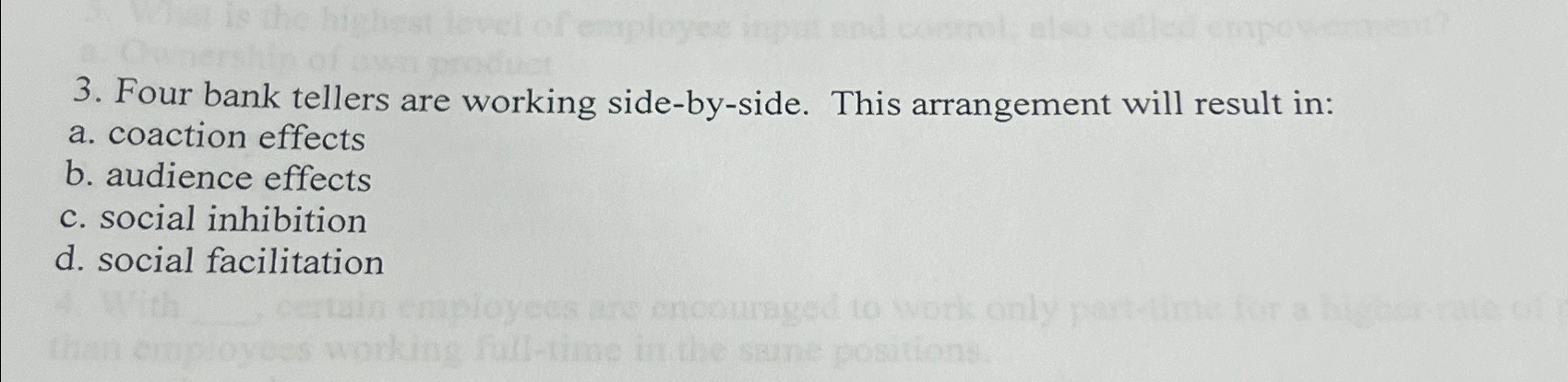 Solved Four bank tellers are working side-by-side. This | Chegg.com