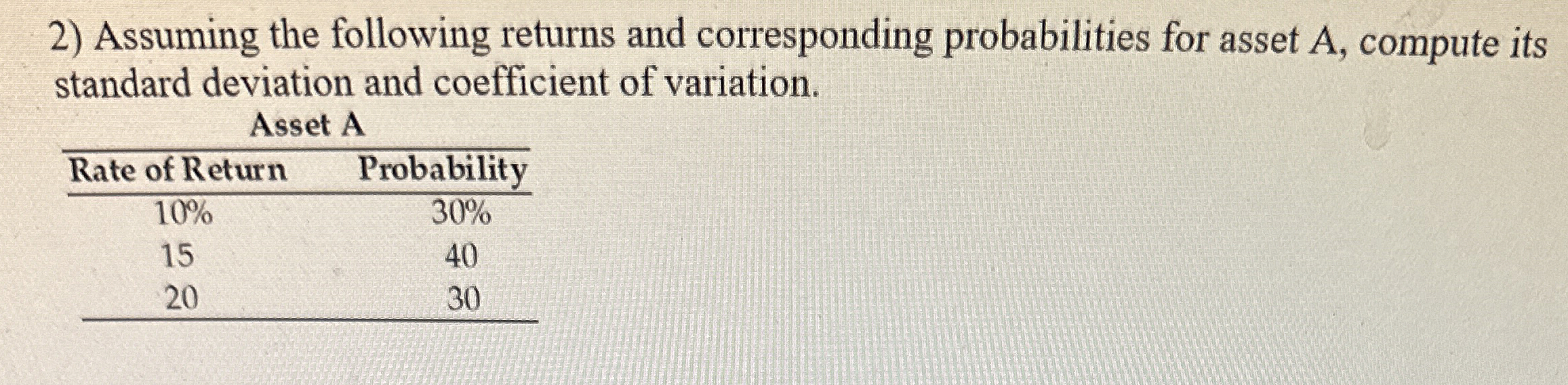 Solved Assuming the following returns and corresponding | Chegg.com