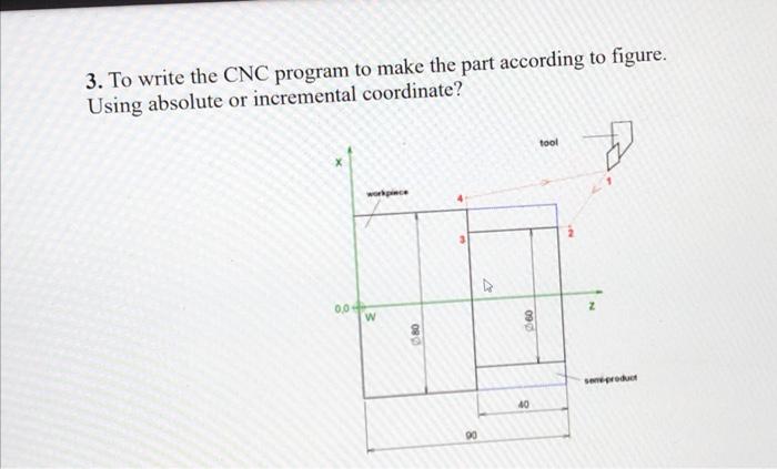 Solved 3 To Write The Cnc Program To Make The Part