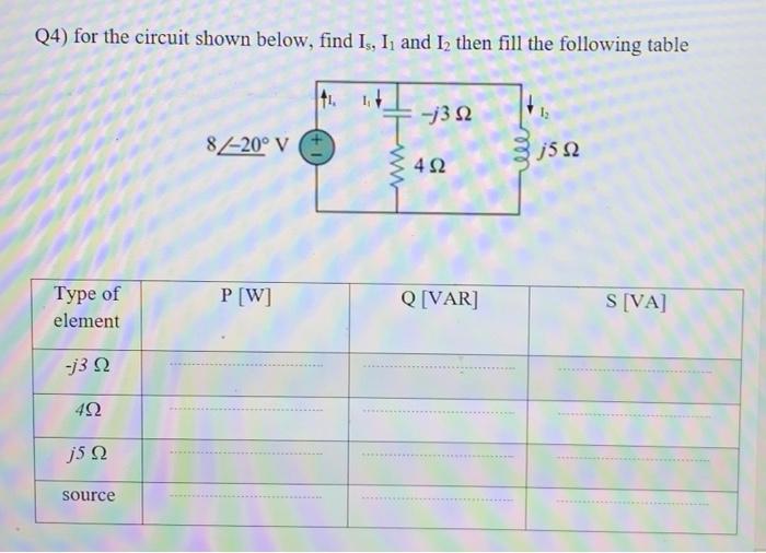 Solved Q4) for the circuit shown below, find I5,I1 and I2 | Chegg.com