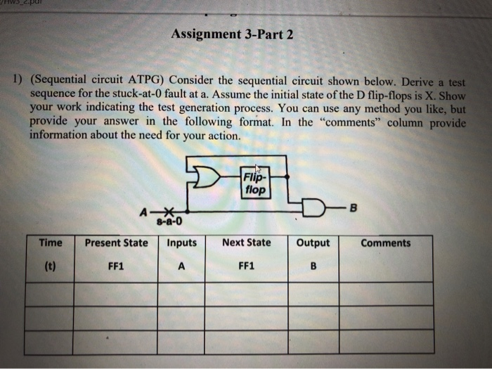 Solved Hw5_2.pur Assignment 3-Part 2 1) (Sequential circuit | Chegg.com