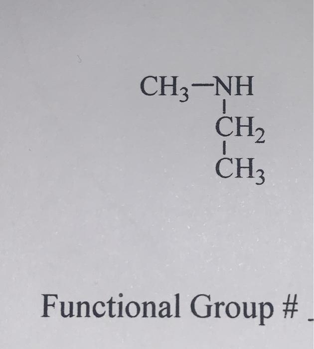 Solved CH3-NH CH2 CH , Functional Group # | Chegg.com