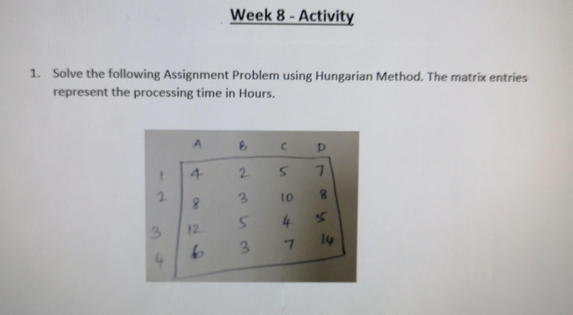 Solved Week 8 - Activity 1. Solve the following Assignment | Chegg.com