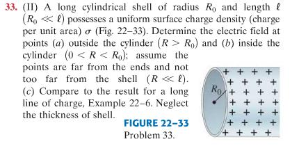 Solved (II) A long cylindrical shell of radius R0 and length | Chegg.com