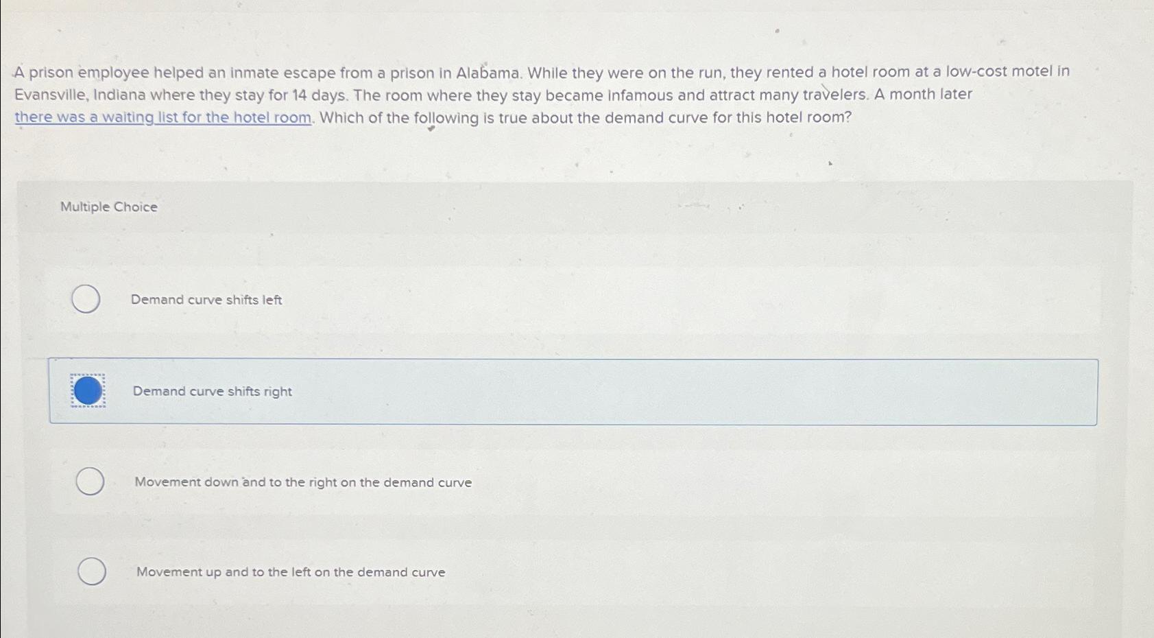 Solved A prison employee helped an inmate escape from a | Chegg.com