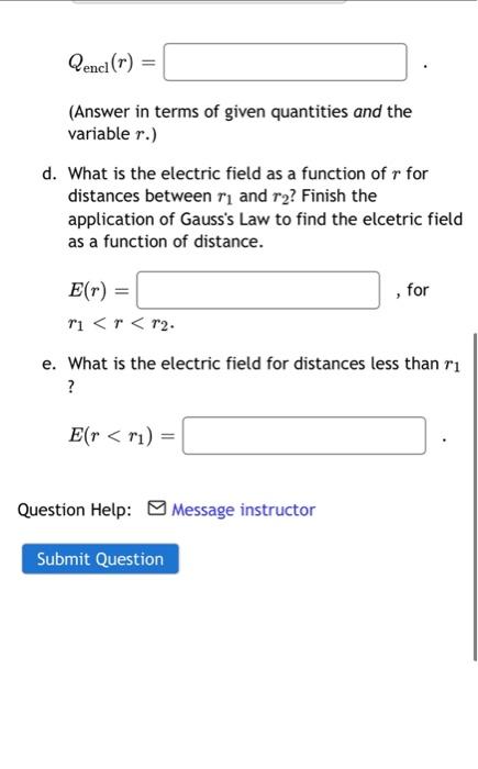 Solved Charge is distributed throughout a spherical shell of | Chegg.com