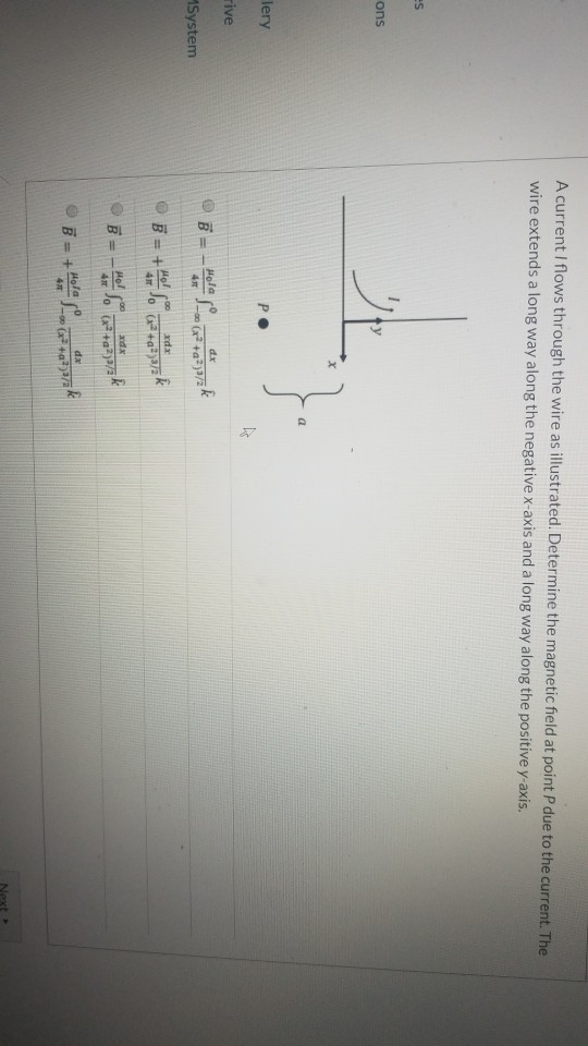 Solved A current I flows through the wire as illustrated. | Chegg.com