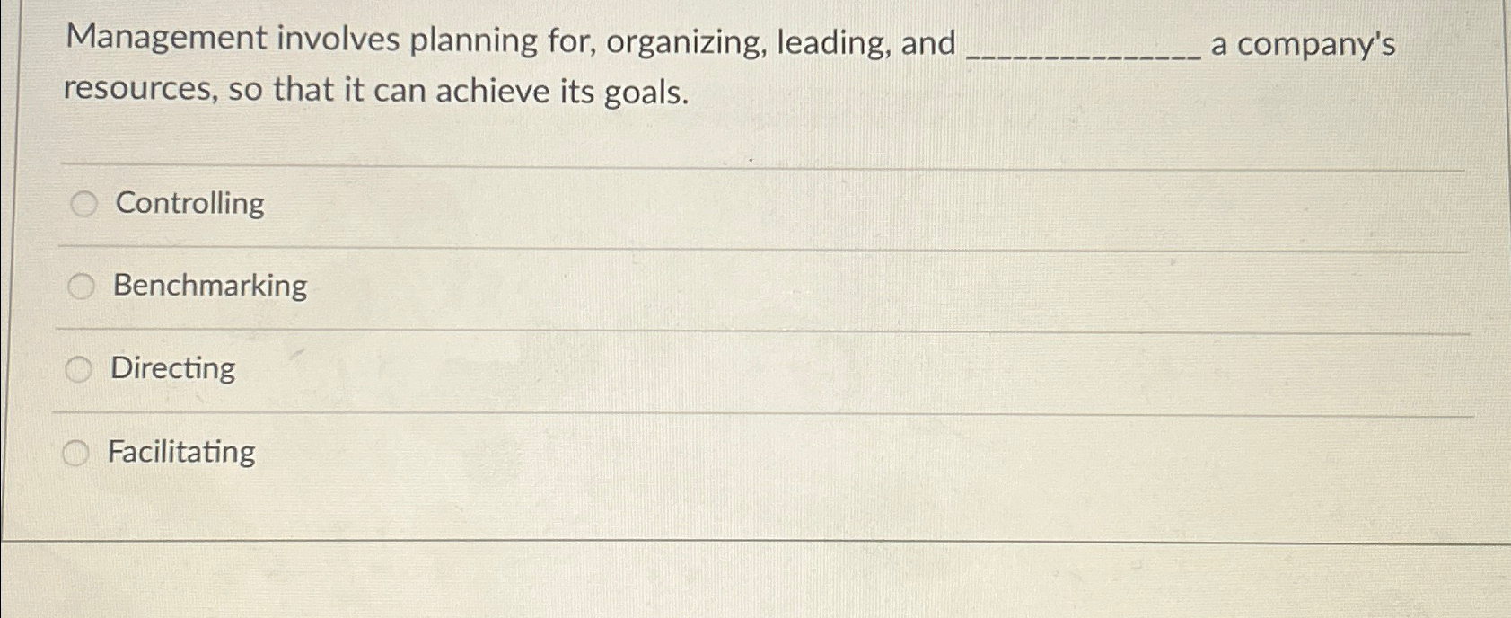 Solved Management involves planning for, organizing, | Chegg.com