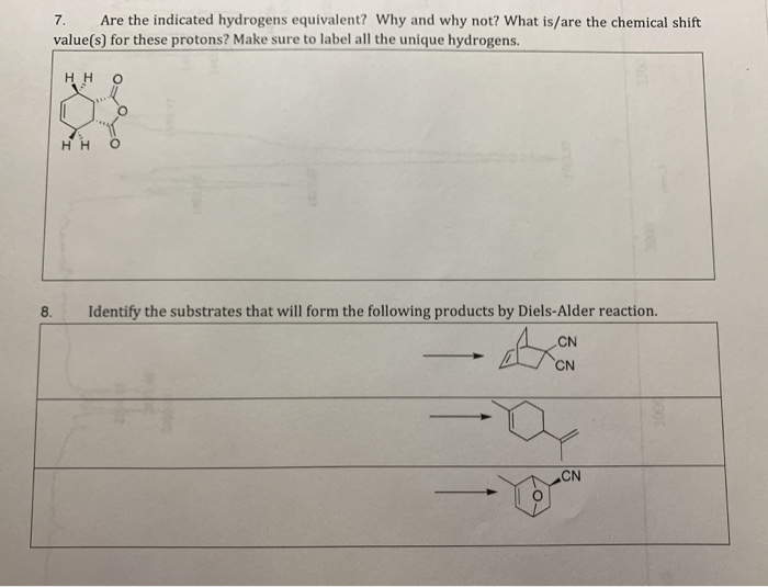 Solved 7. Are the indicated hydrogens equivalent? Why and | Chegg.com