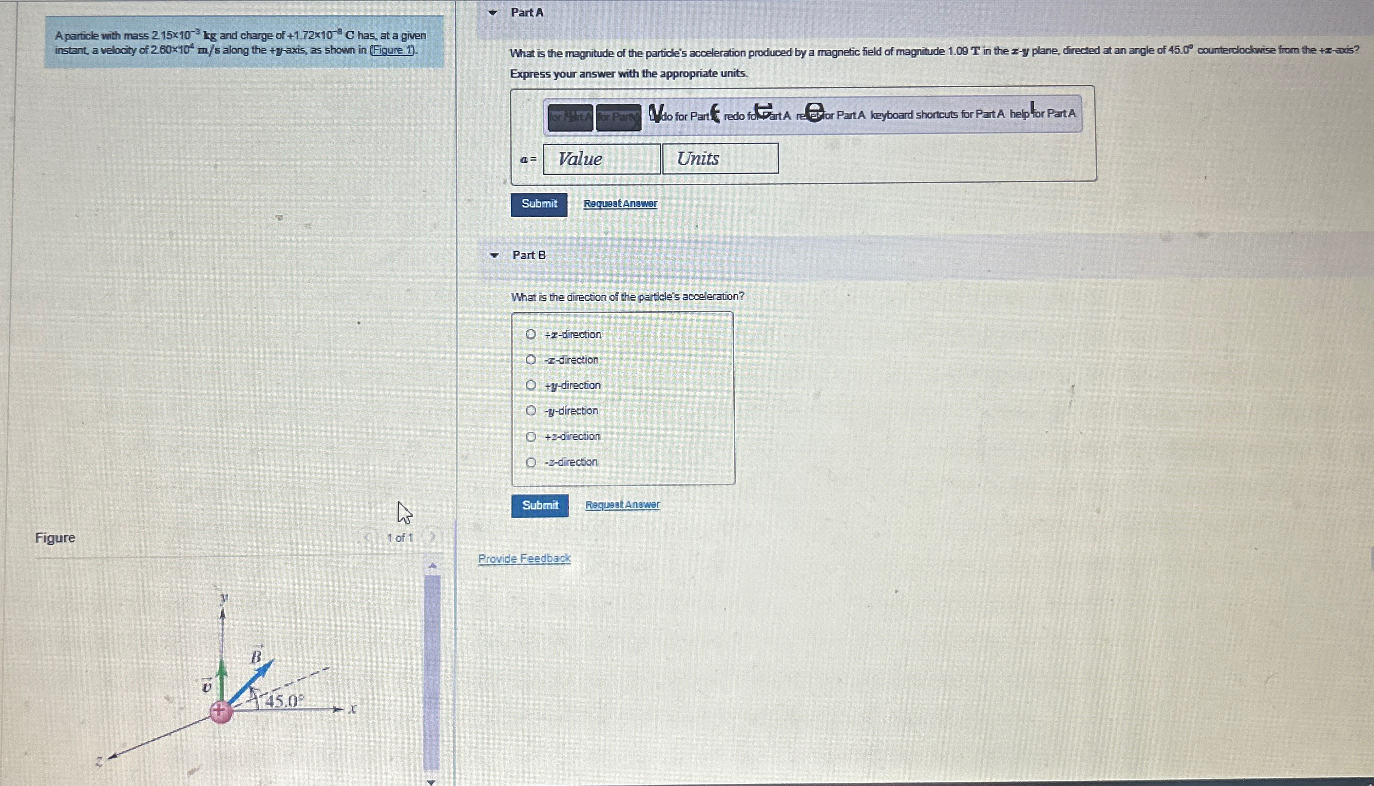 Solved A particle with mass 2.15×10-3kg ﻿and charge of | Chegg.com