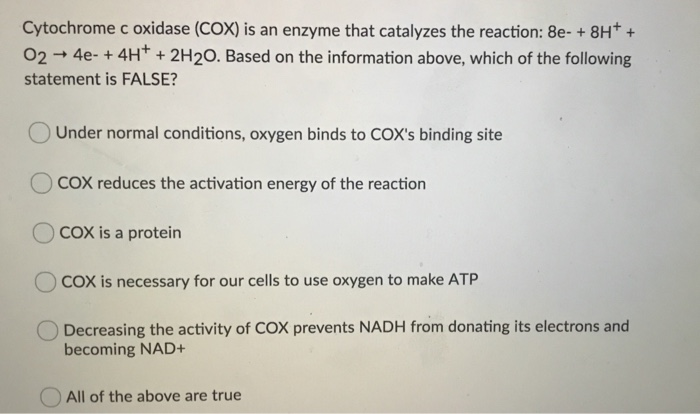 Solved Cyanide binds to COX's regulatory sites with | Chegg.com