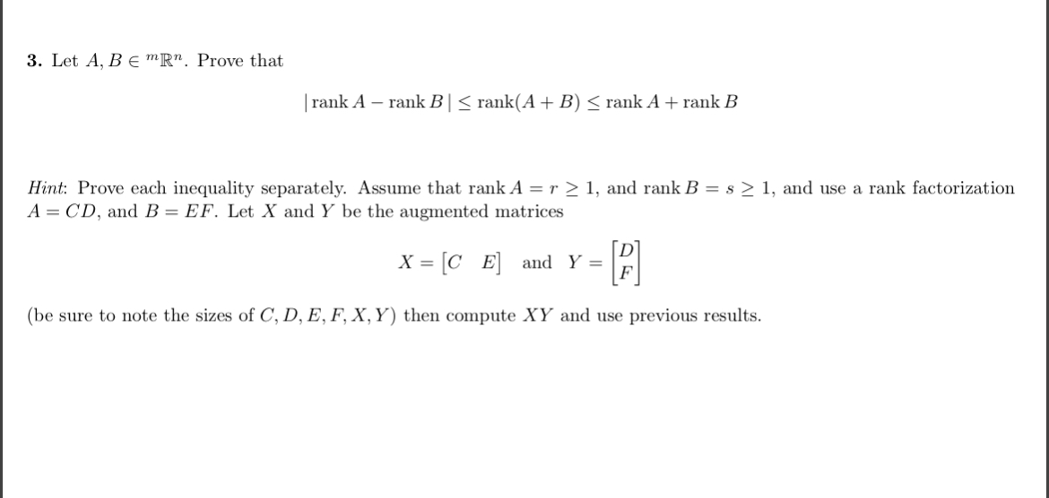 Let A,BinmRn. ﻿Prove | Chegg.com