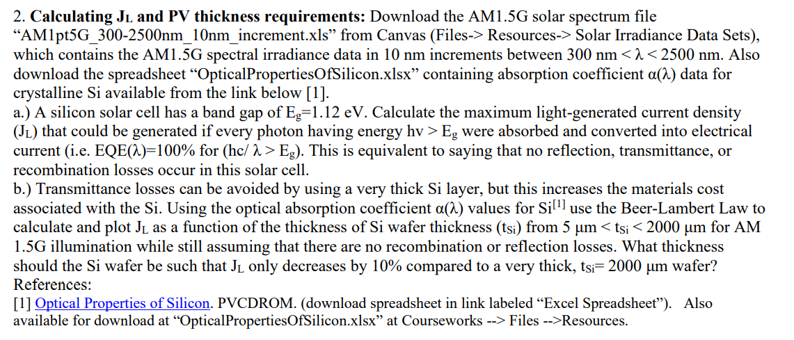 Solved Calculating JL ﻿and PV ﻿thickness requirements: | Chegg.com