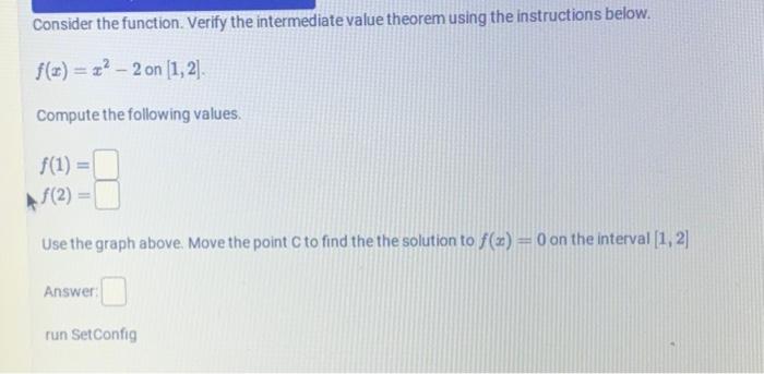 Consider the function. Verify the intermediate value | Chegg.com