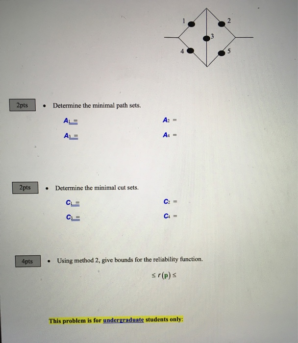 2pts • Determine the minimal path sets. ALE 2pts . | Chegg.com