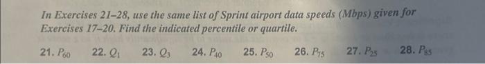 In Exercises 21-28, use the same list of Sprint | Chegg.com
