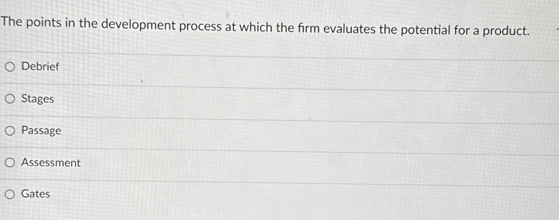 Solved The points in the development process at which the | Chegg.com