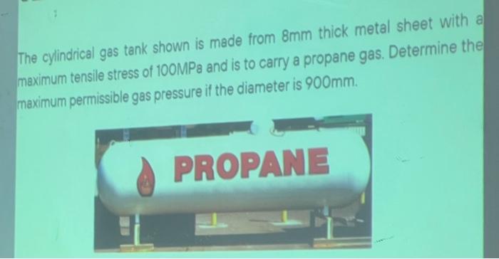 Solved The cylindrical gas tank shown is made from 8 mm | Chegg.com