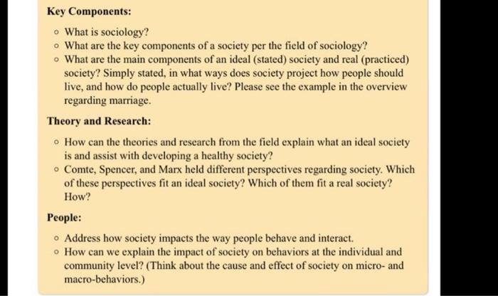 Solved Key Components: What is sociology? What are the key | Chegg.com