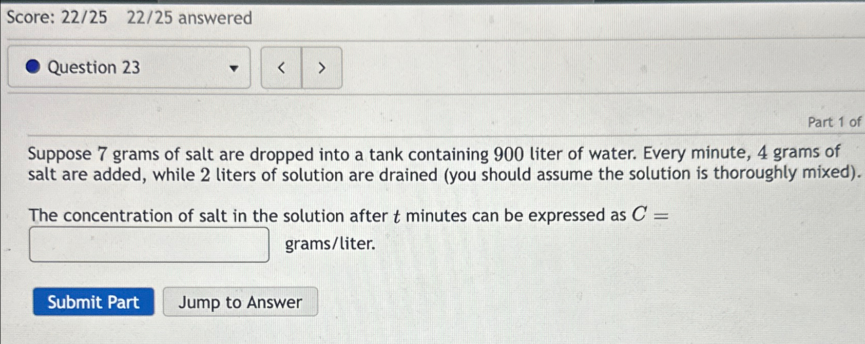 Solved Score: 2225,2225 ﻿answeredQuestion 23Part 1 | Chegg.com