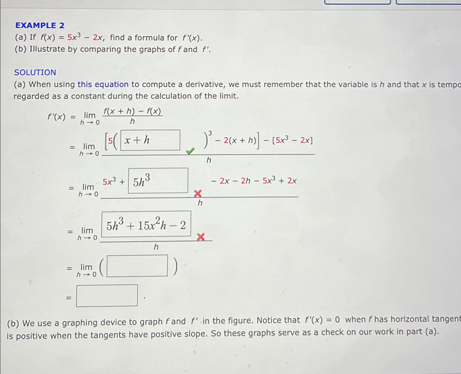 Solved EXAMPLE 2(a) ﻿If f(x)=5x3-2x, ﻿find a formula for | Chegg.com